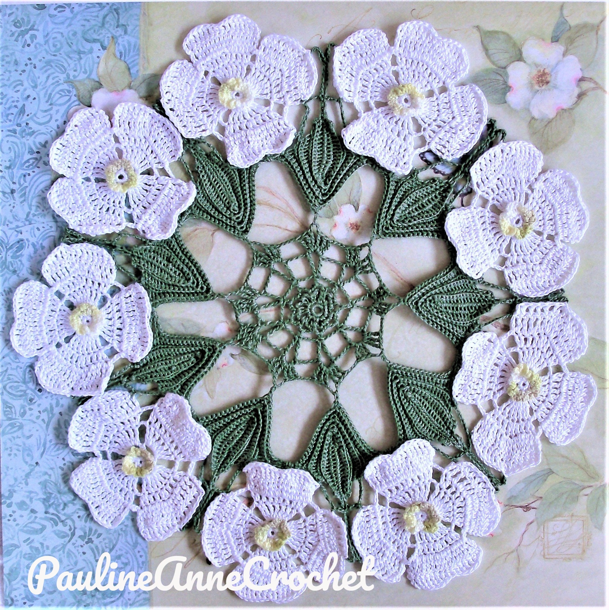 Dogwood Flower Crochet Doily Pattern | Etsy