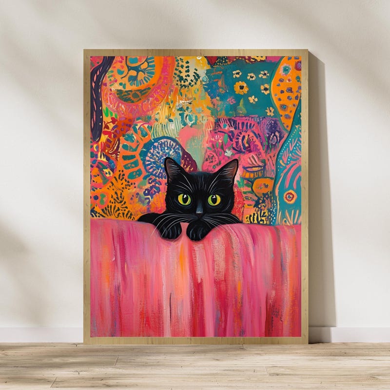 Abstract Cat Art - Etsy