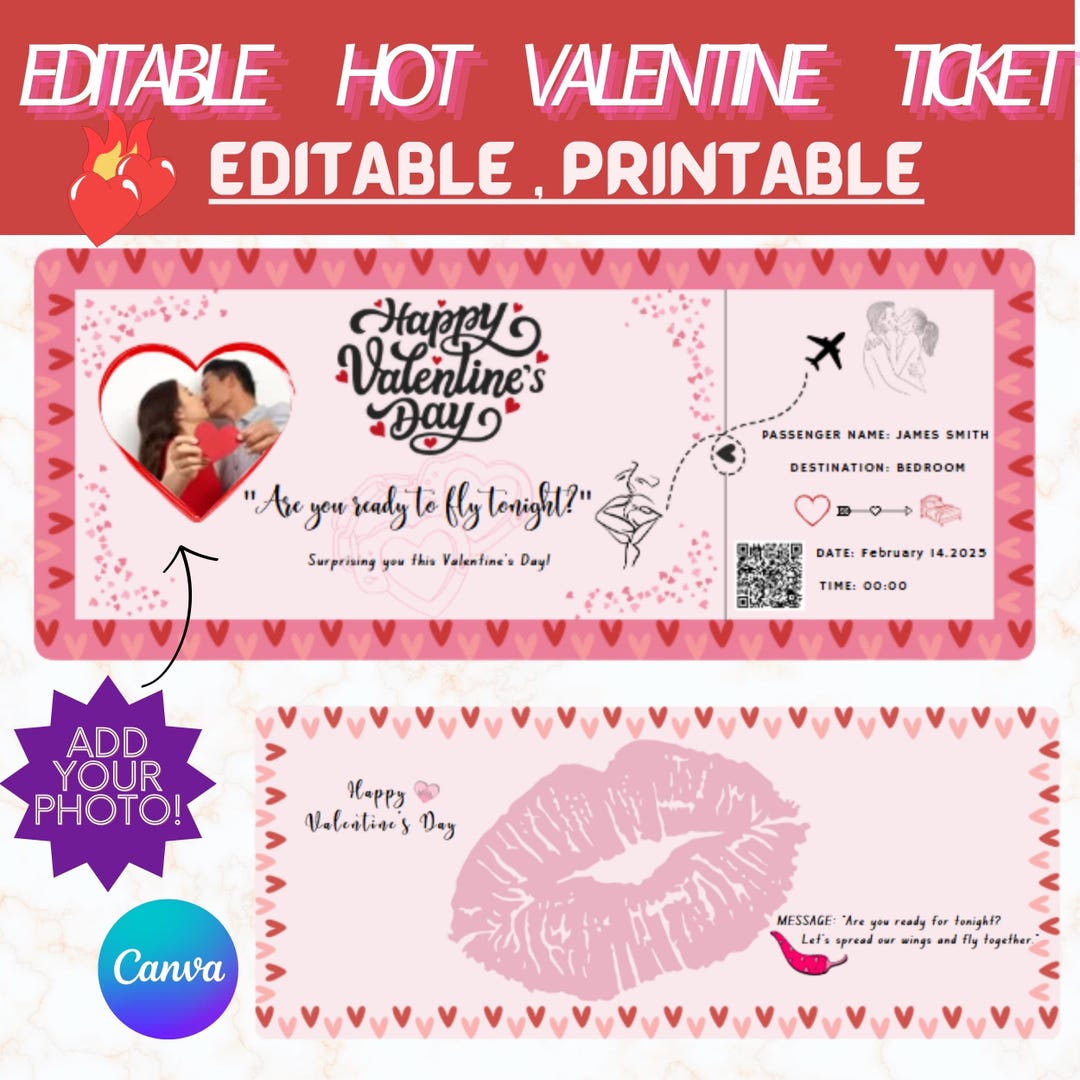 EDITABLE Valentines Day Template, Couple Editable Template, Printable ...