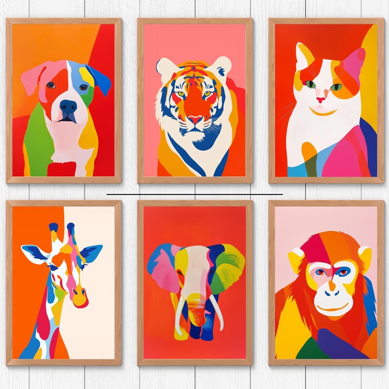 Colorful Animal Art - Etsy