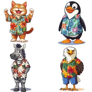 Cute Hawaii Animals Clipart, Watercolor Beach Party, Summer Animal ...