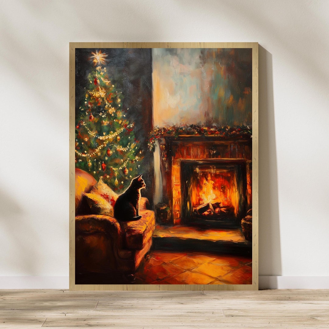 Rustic Christmas Wall Art, Christmas Animal Wall Art, Digital Download ...