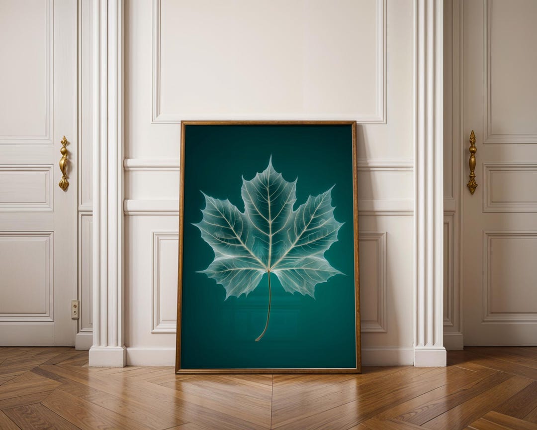 X-ray Maple Leaf Wall Art Print, Botanical Minimalist Nature Decor ...