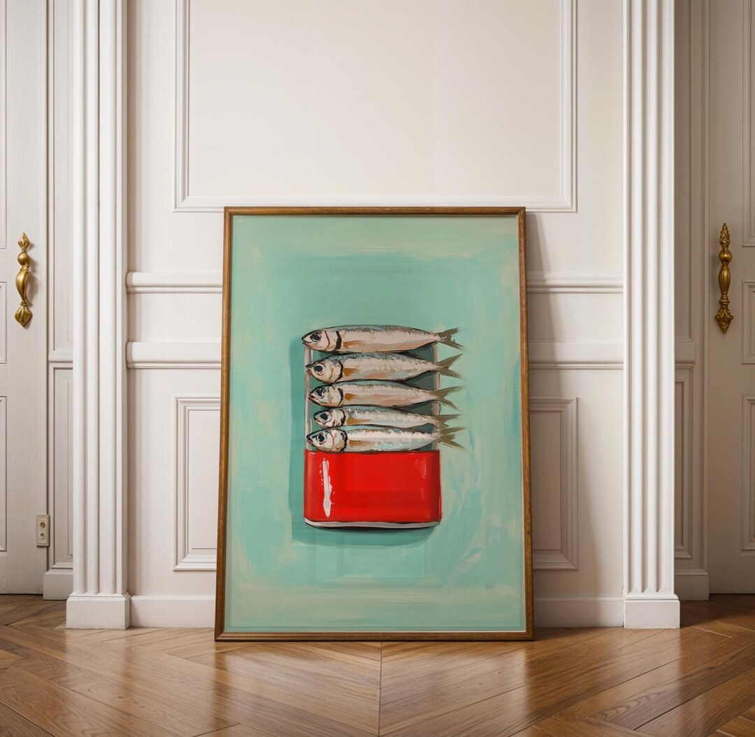Sardines Painting, Sardine Print, Vintage Fish Wall Art, Vintage ...