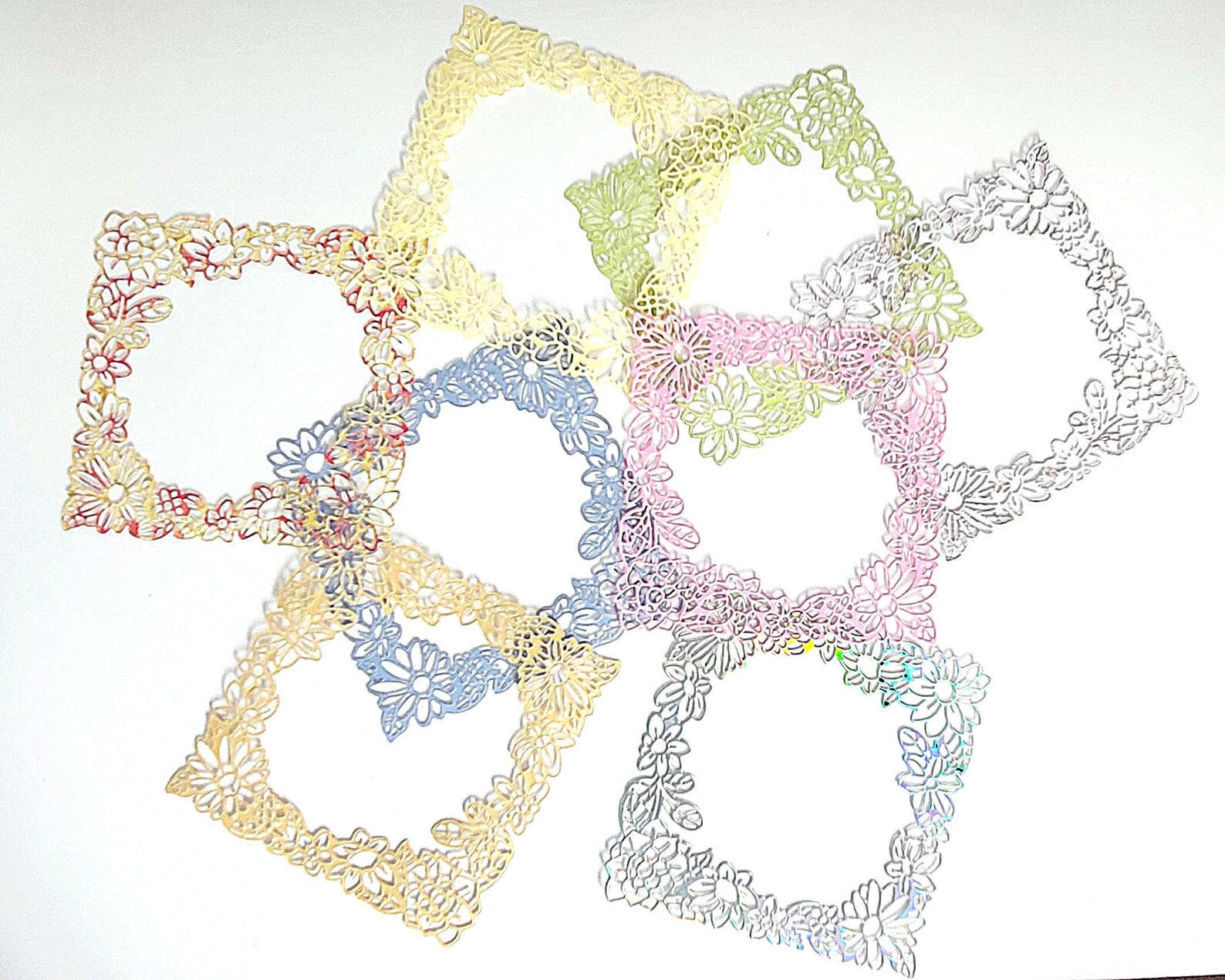 Floral Cardstock Square Die Cuts (6 Pcs) - Etsy