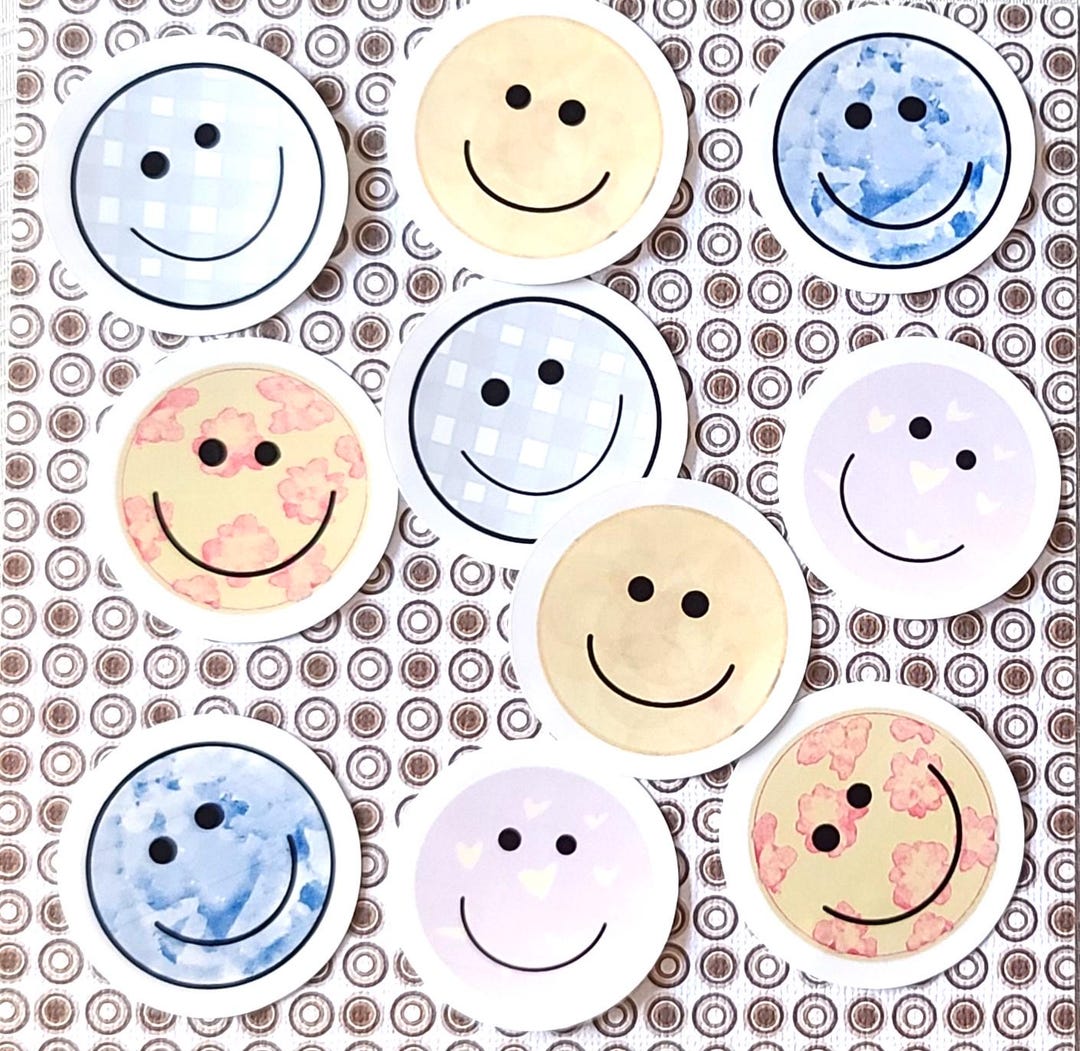 10 Smiley Face Stickers - Etsy
