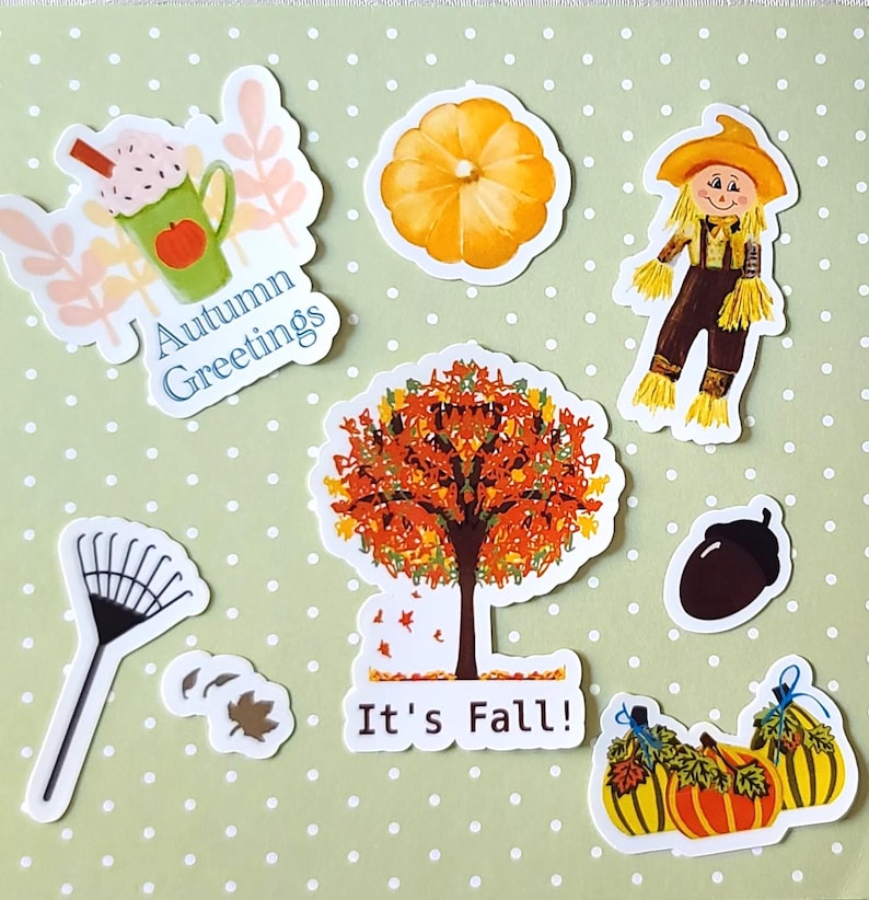 8 Piece "it's Fall!" Sticker Set - Etsy