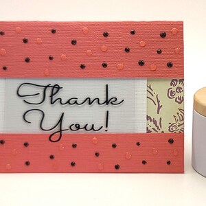 Pretty in Pink Polka Dot Thank You Card (4''x6") - Etsy