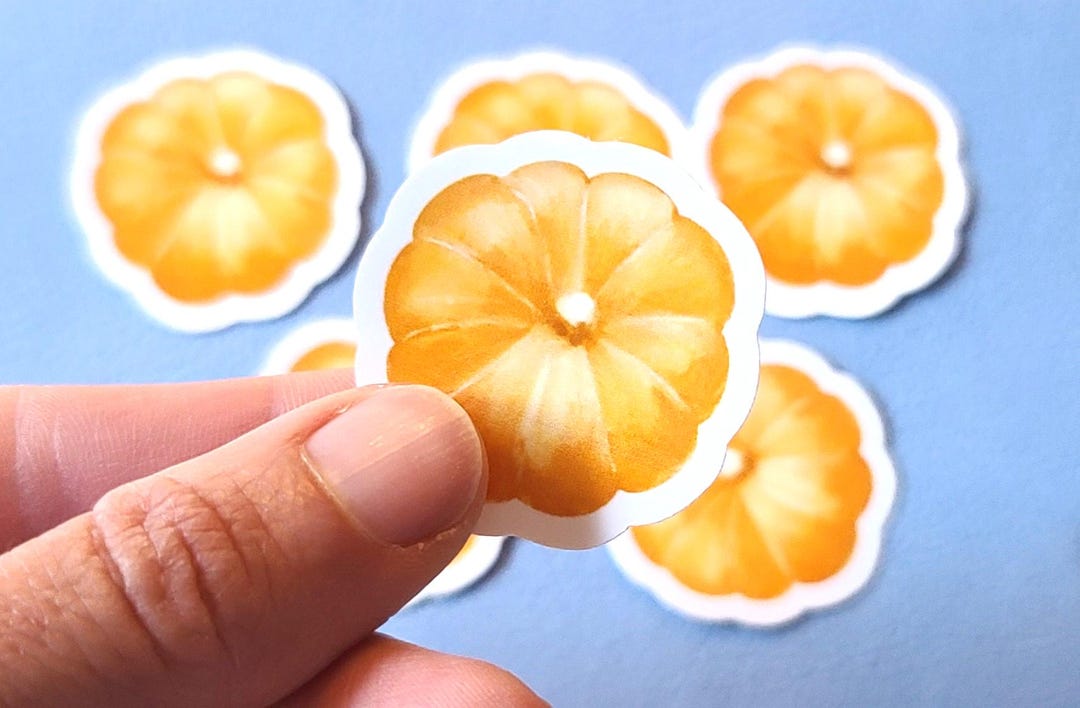6 Piece Mini Pumpkin Sticker Set - Etsy