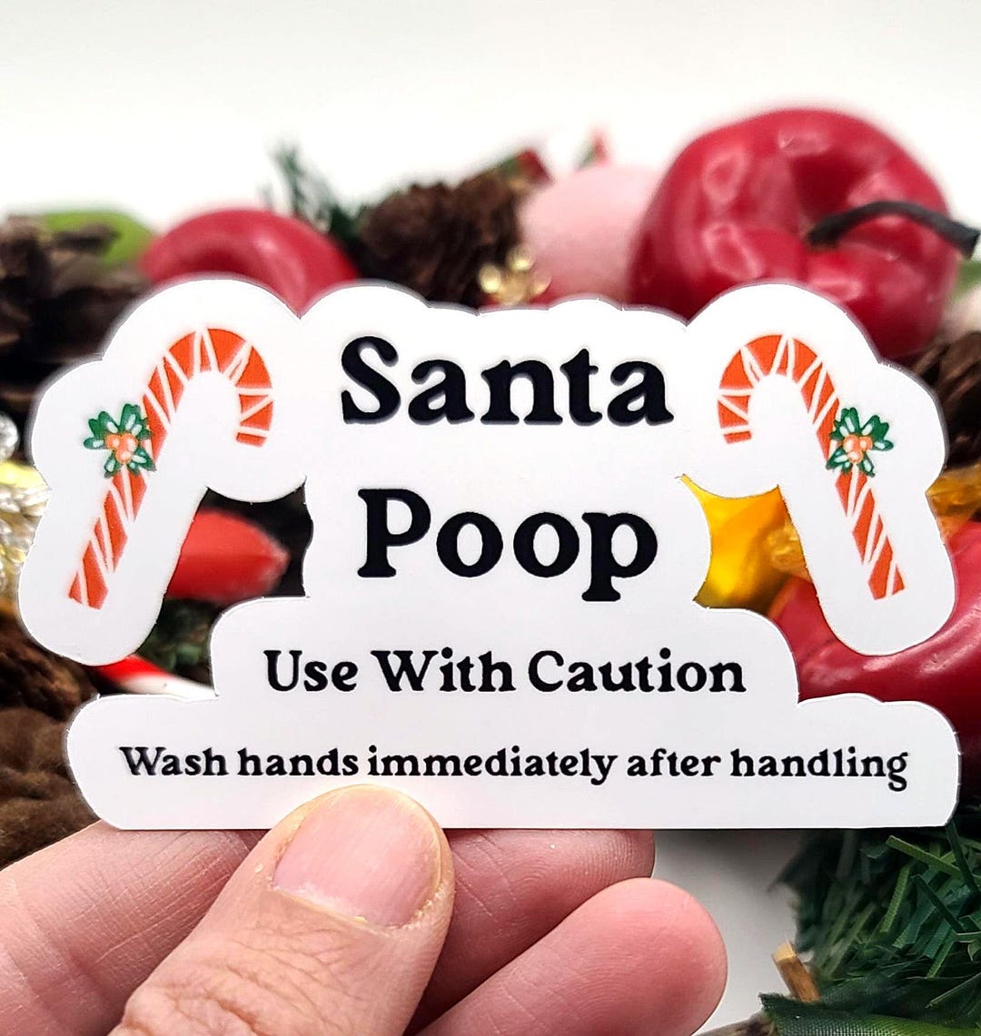 Santa Poop Prank Stickers (16 Pcs: 8 Glossy and 8 Matte) - Etsy