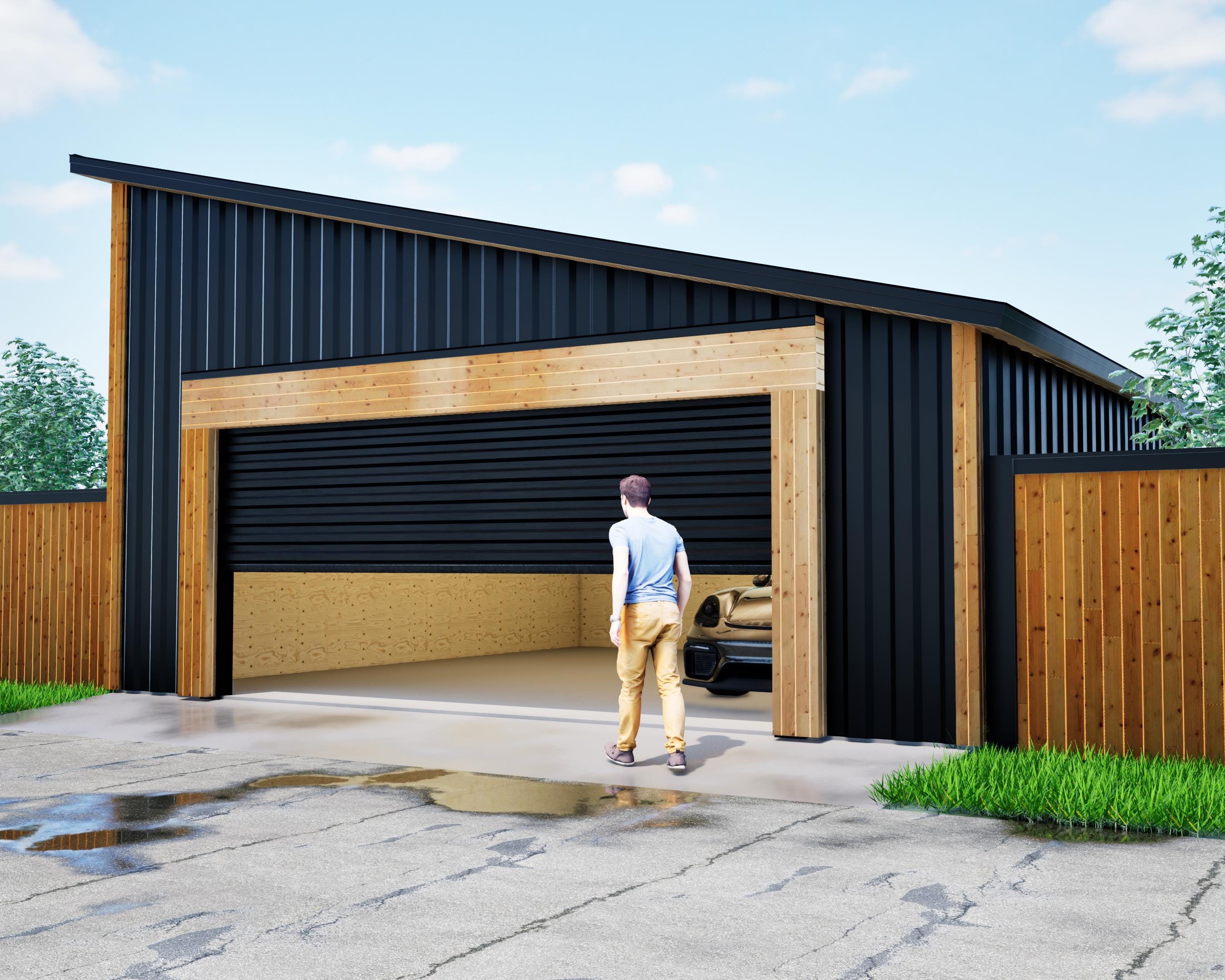 24x24 Modern Garage Plan | Spacious Two-car Garage With Contemporary ...