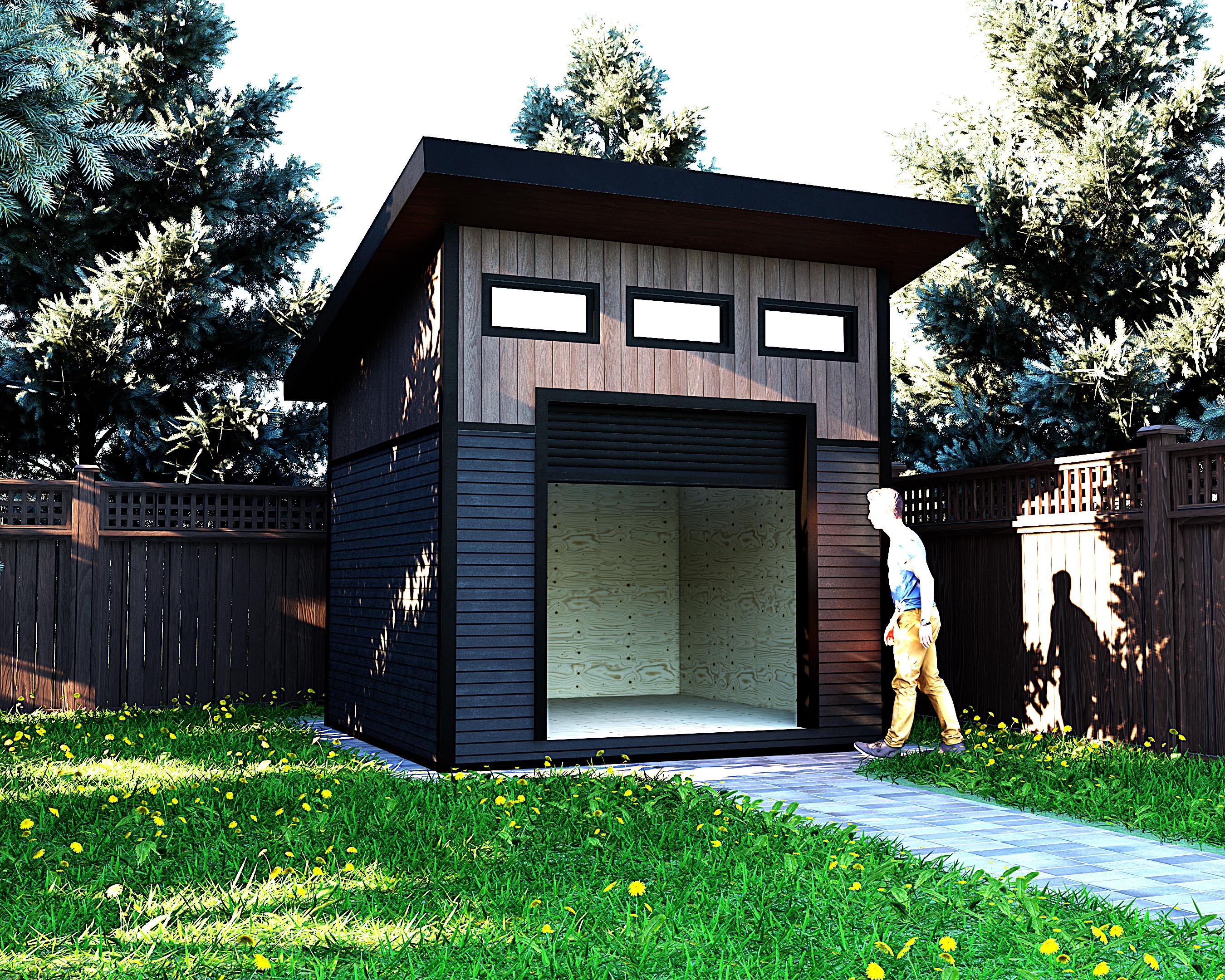 10'x10' Modern Shed | Perfect for Home Office, Studio, or Storage - Etsy