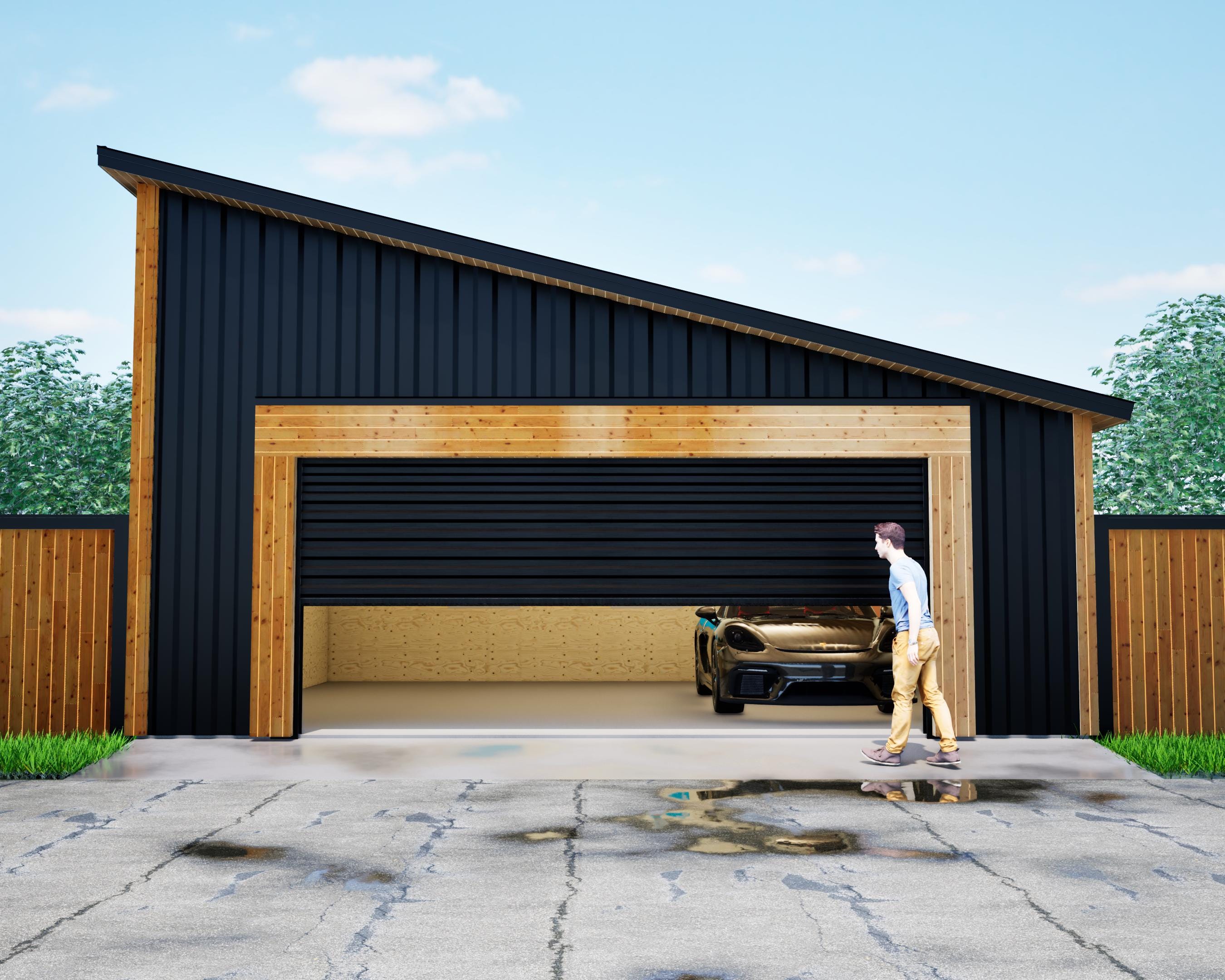 24x24 Modern Garage Plan | Spacious Two-car Garage With Contemporary ...