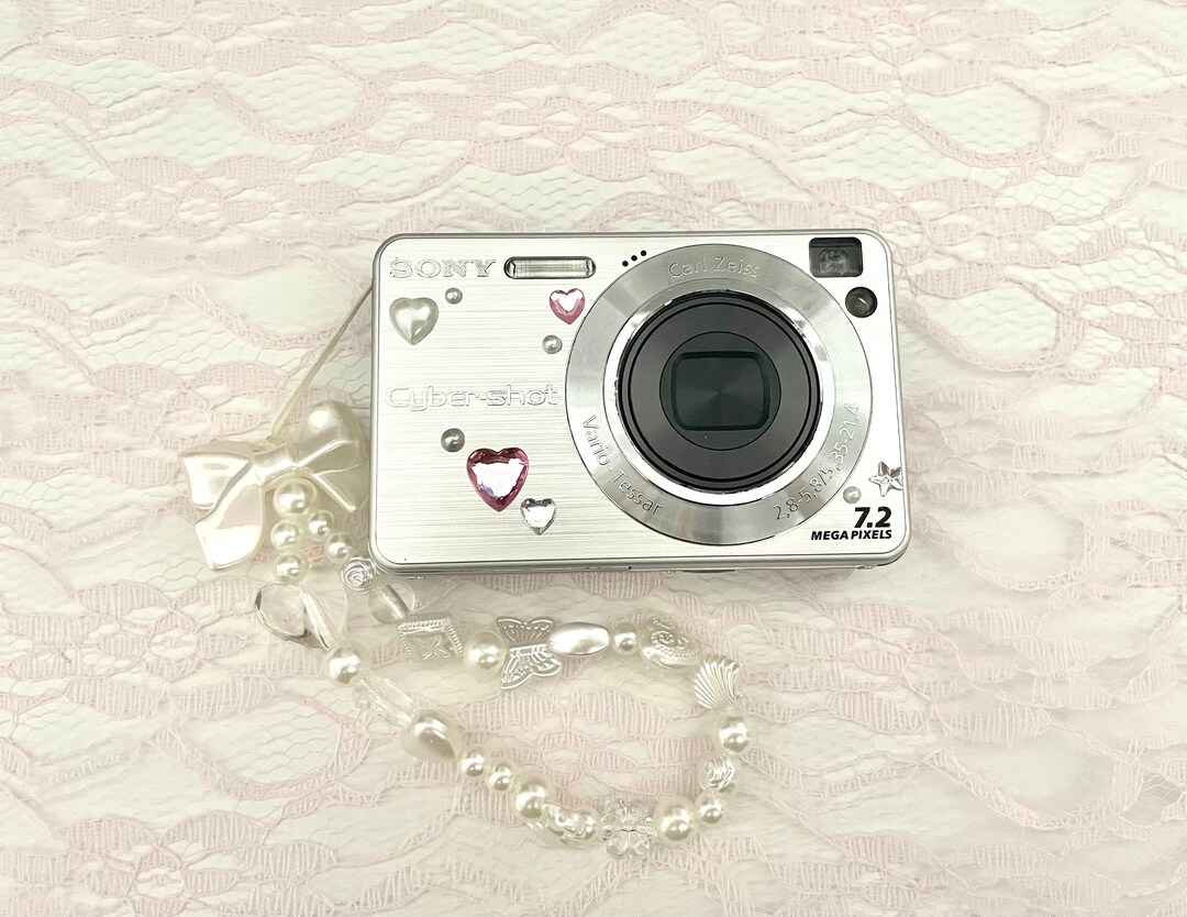 Sony Cybershot DSC W110 Digital Camera Custom Y2k Cute Retro Style Decorations and Rhinestones ...