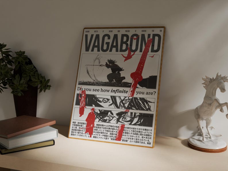 Vagabond Manga Poster: Vintage Anime Wall Art (digital Download, 8K ...