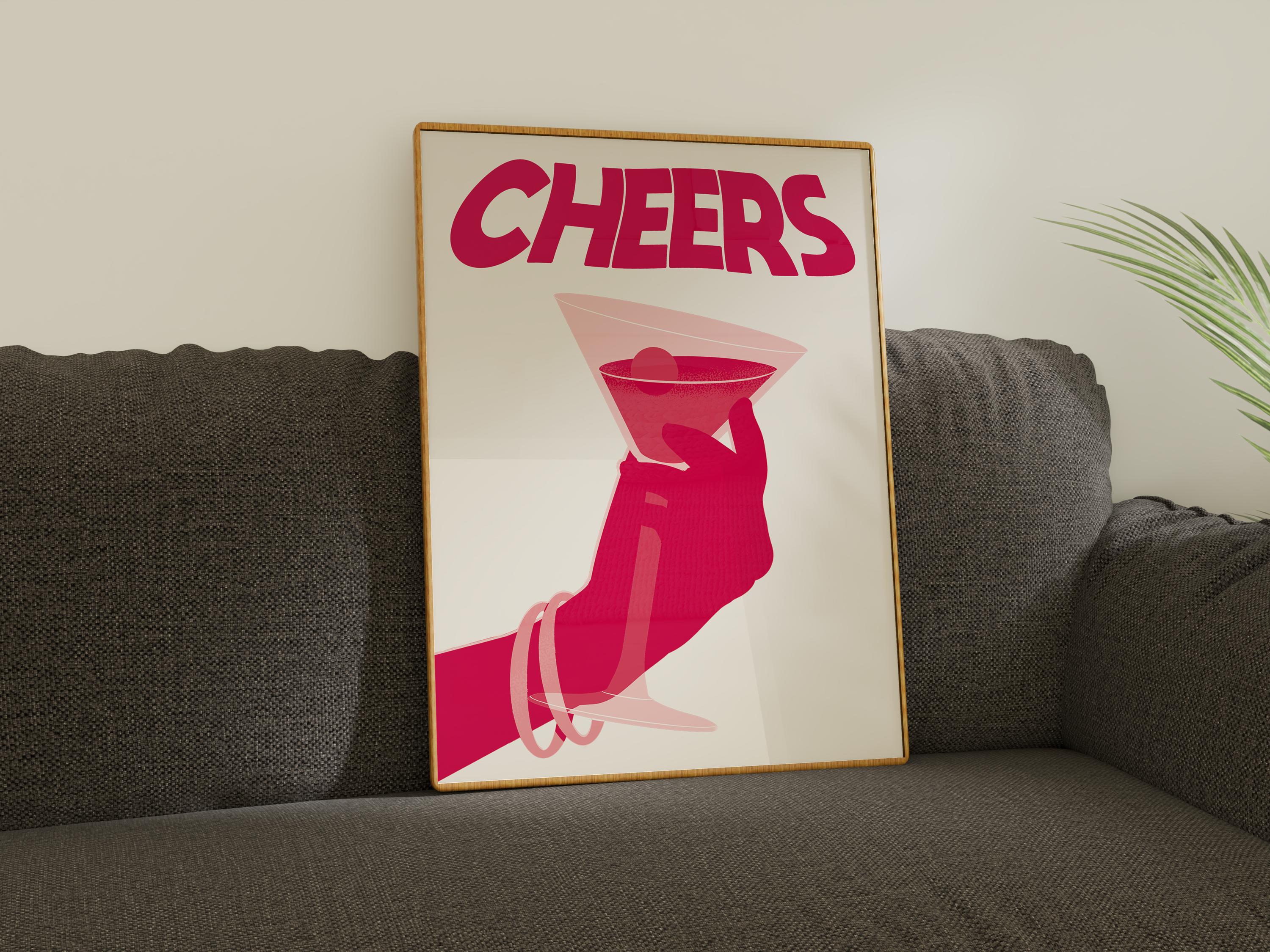 Cheers Drink Poster - DIGITAL - Cheers Print, Cheers Sign Print, Bar ...