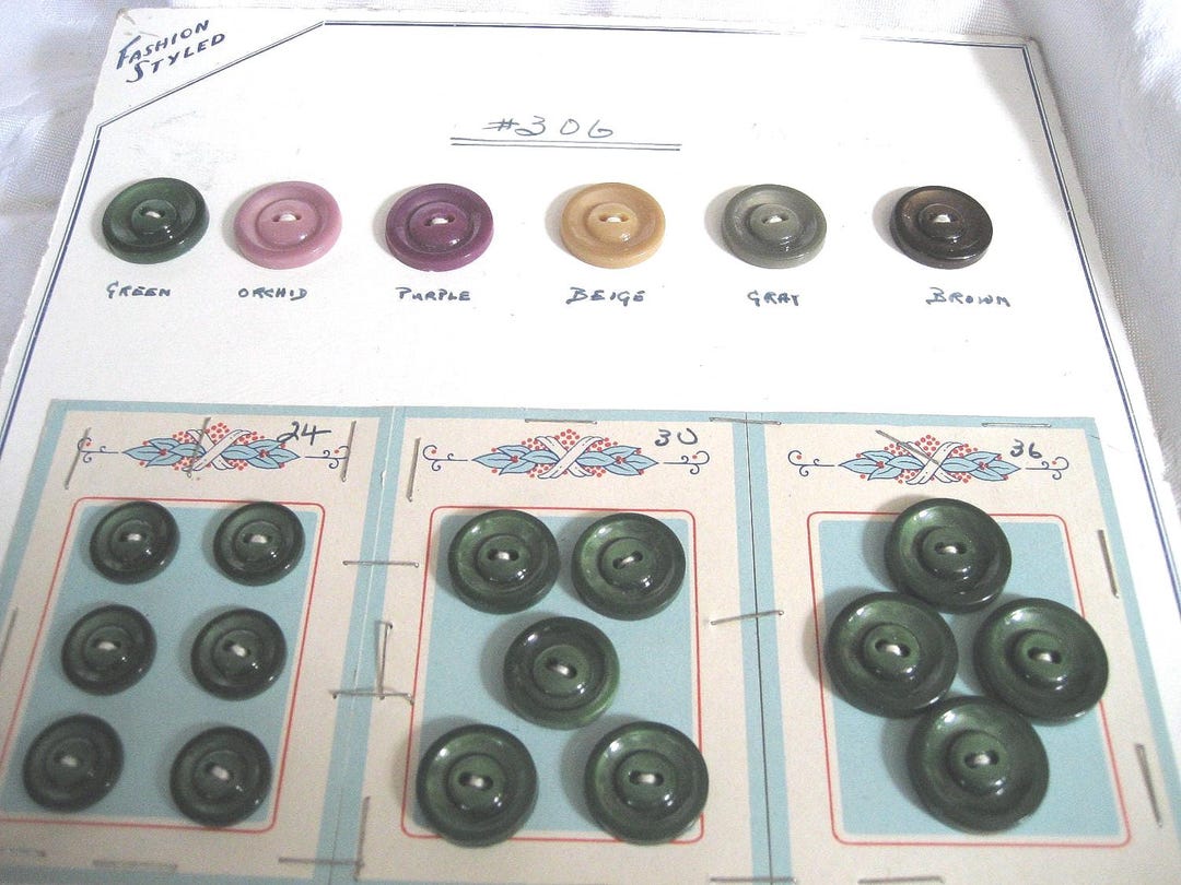 Sets/ VINTAGE Color Green & Mix Plastic Salesman Sample Card Clothing ...