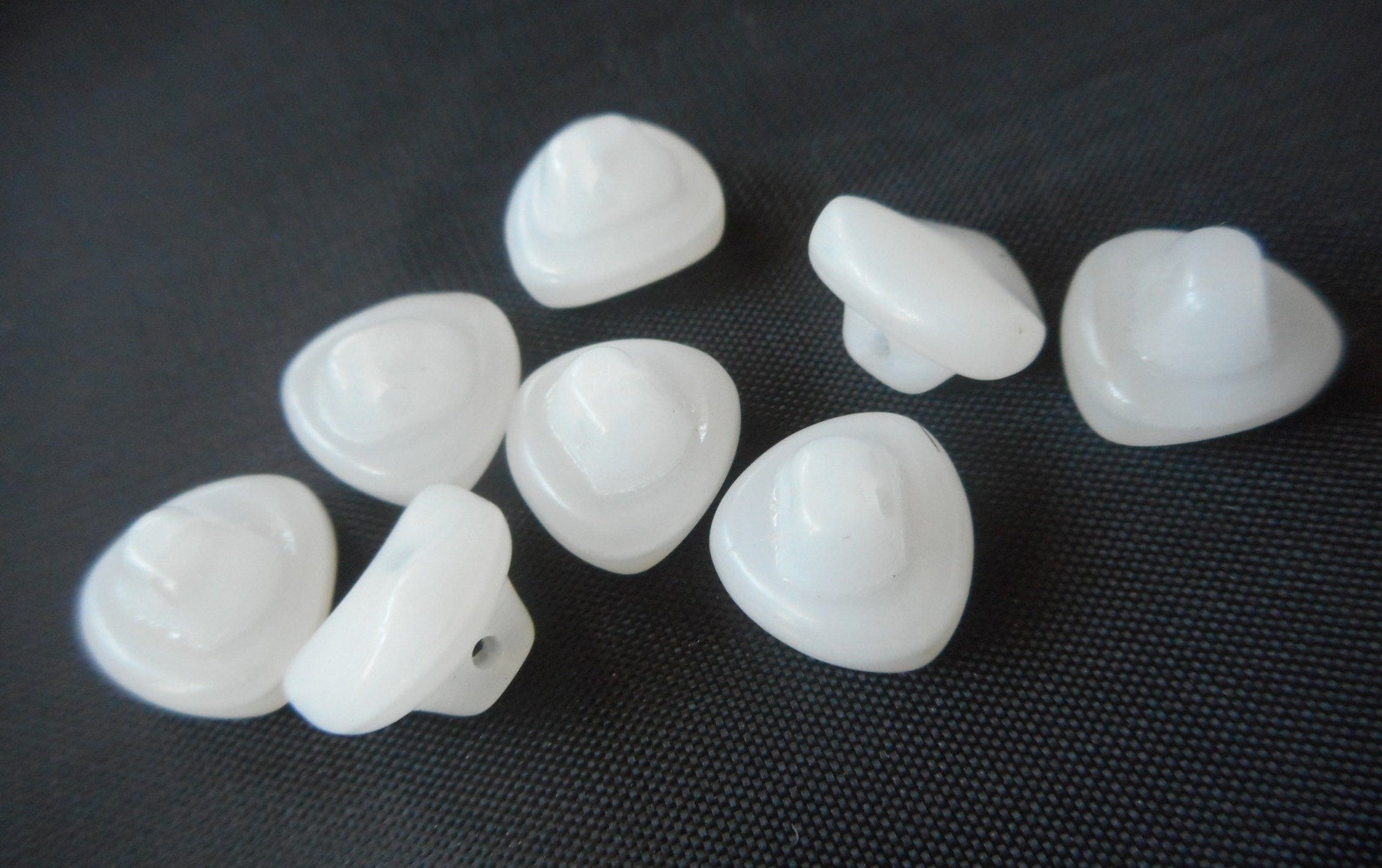 Set/ 8 VINTAGE 9/16 Triangle White Glass Costume Clothing - Etsy