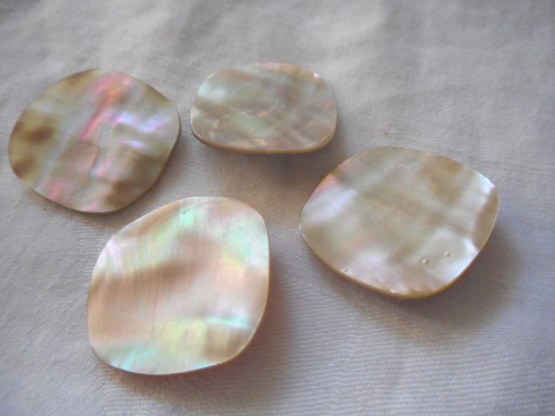 Set/ 4 Square 1 1/8” Iridescent Mother of Pearl Shell Clothing ...