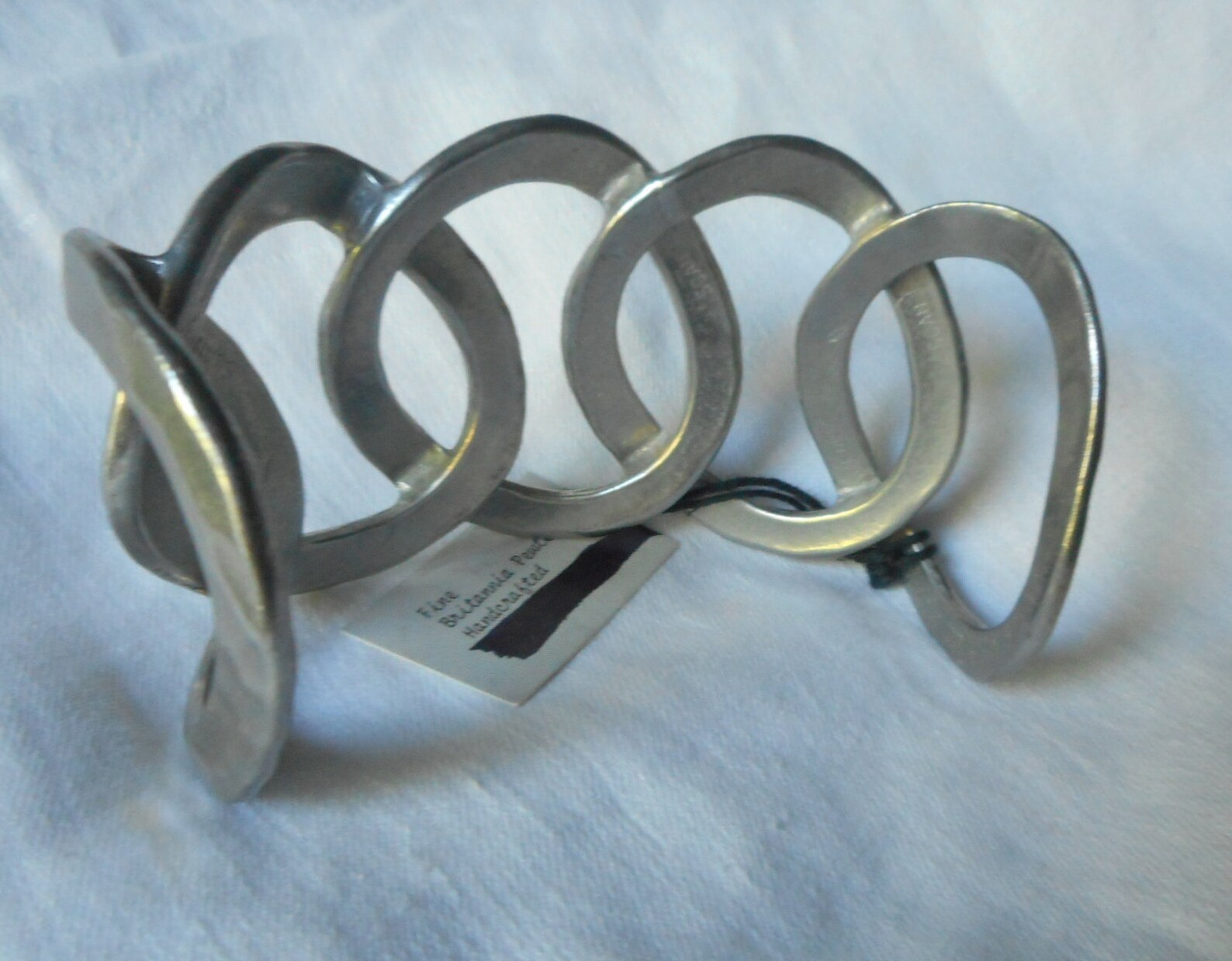 Vintage Hammered Pewter Cuff Bracelet, Wide Britannia Circle Design - Etsy