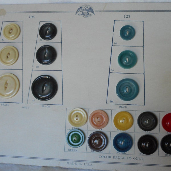 Salesman Sample Card of Buttons - Etsy