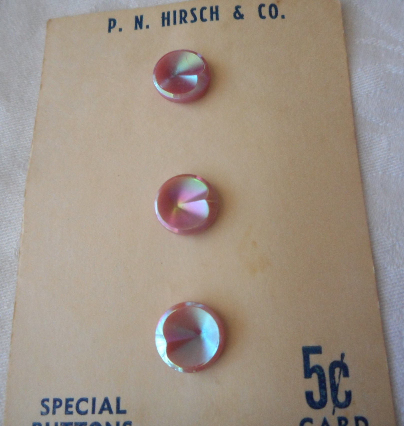 Set/ 3 VINTAGE 7/16 Iridescent Pink Glass Cupped Raised Point - Etsy