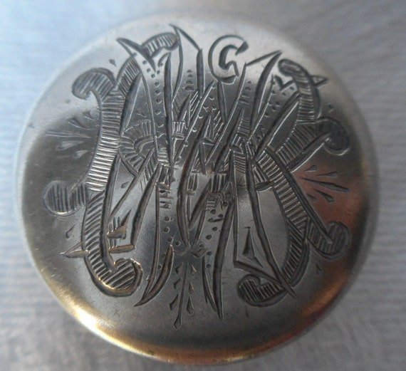 ANTIQUE VINTAGE Marked Monogram Initial Silver Adornm… - Gem