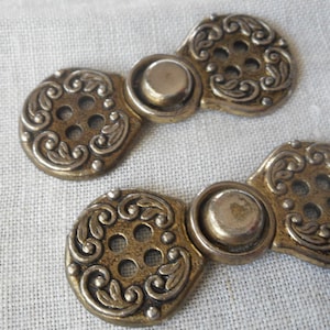 Set/ 2 Small Silver Metal Button Design Costume Clothing Sewing Supply ...