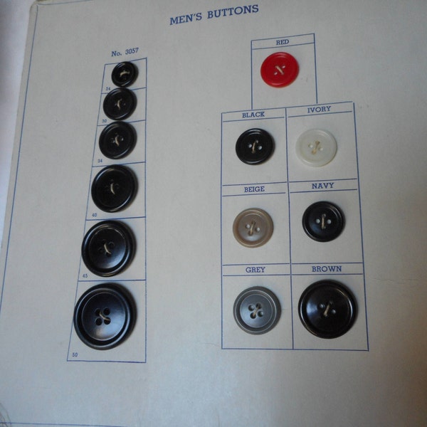 Salesman Sample Card of Buttons - Etsy