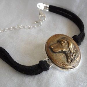 Antique VINTAGE Gold Metal Dog Head Button Adjustable Costume Clothing ...