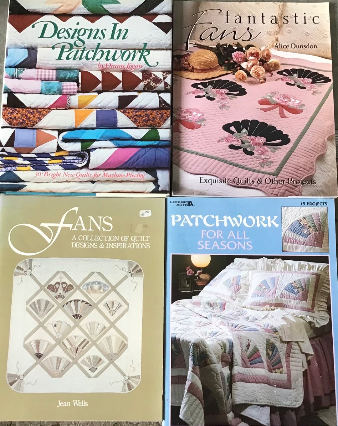 Lot/ 4 Patchwork Fan Quilting Pattern Craft Sewing Making Soft & Hard ...