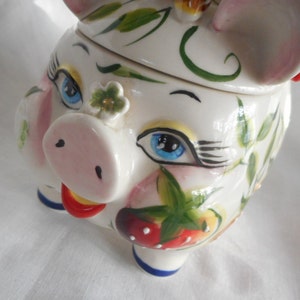 VINTAGE J W Mccall Blue Sky 2004 Realistic Pig Shape Sugar or Jam ...