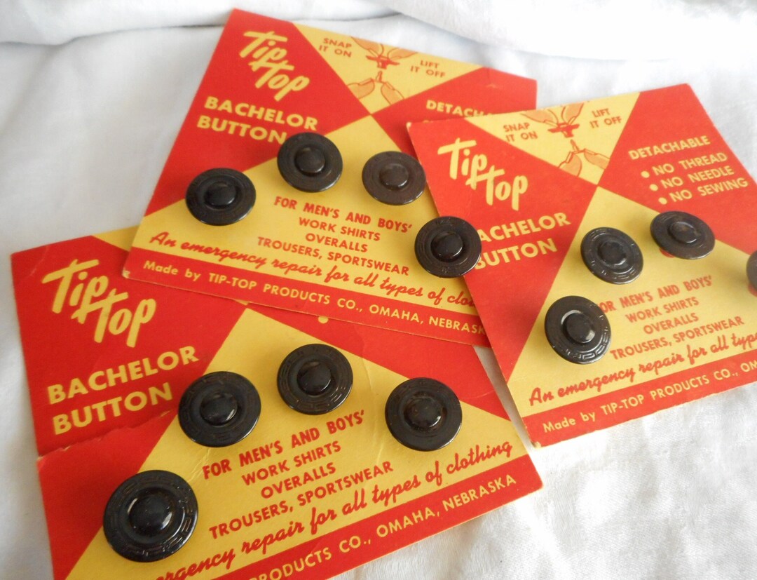 Set/11 VINTAGE Tip Top Bachelor Button Metal Studs 3 Original Store ...