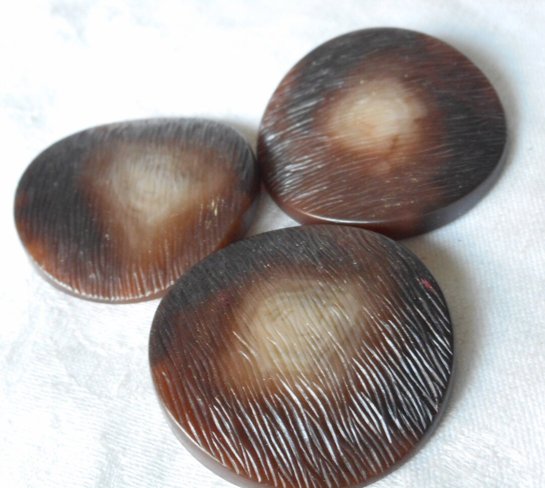 Set /3 VINTAGE 1 3/8” Texture Faux Antler Horn Plastic Costume Clothing ...