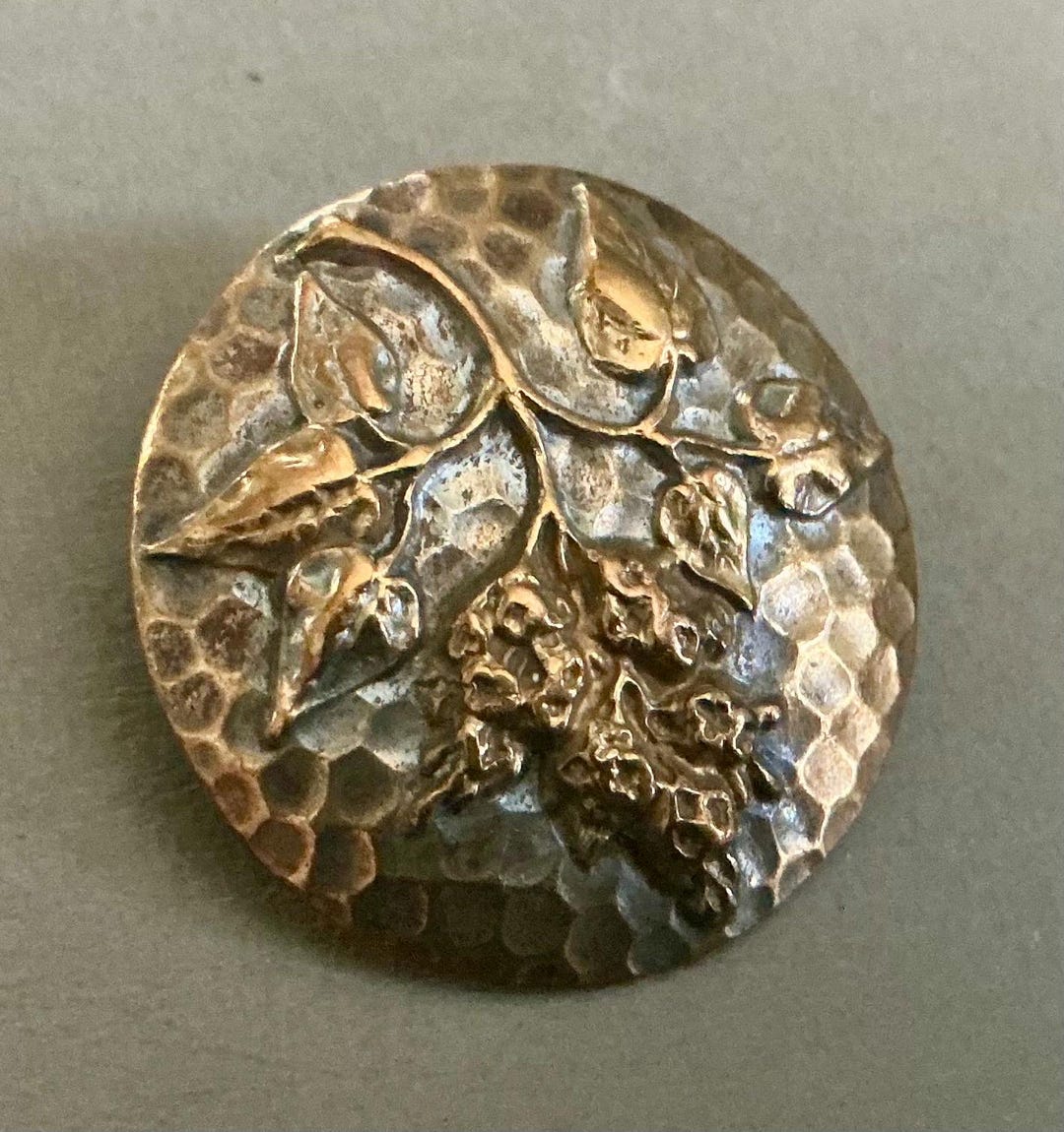 Antique Vintage 1 1/8" Silver & Gold Flower Branch Metal Costume ...