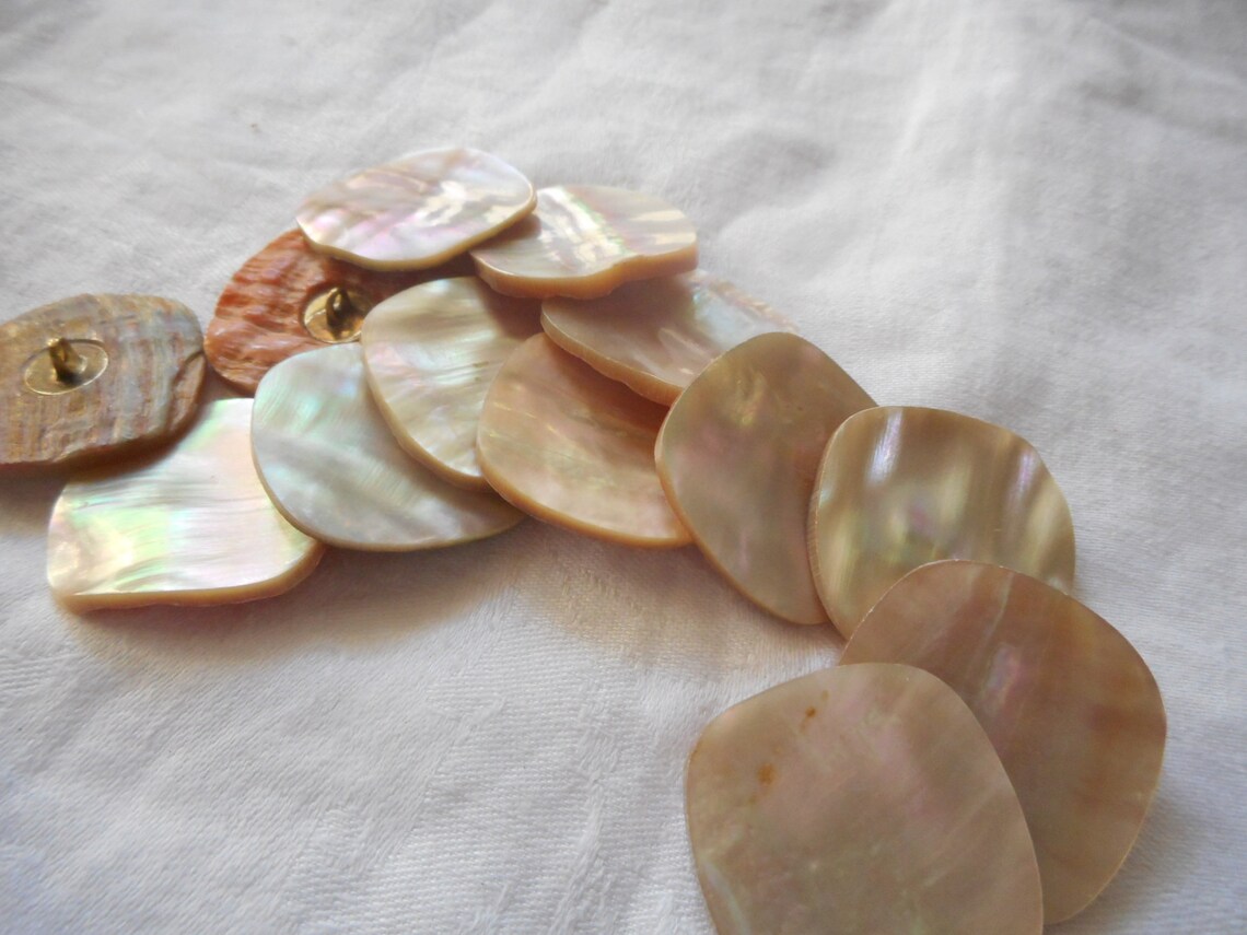 Set/ 4 Square 1 1/8” Iridescent Mother of Pearl Shell Clothing ...
