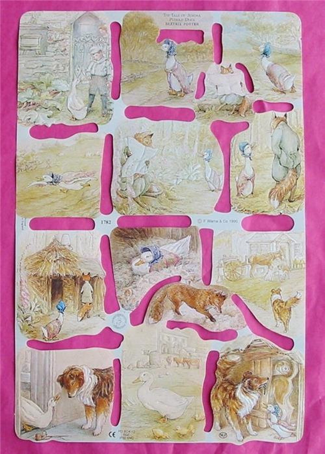 New Victorian Scrap Paper Tale of Jemima Puddle Duck Beatrix Potter OOP ...