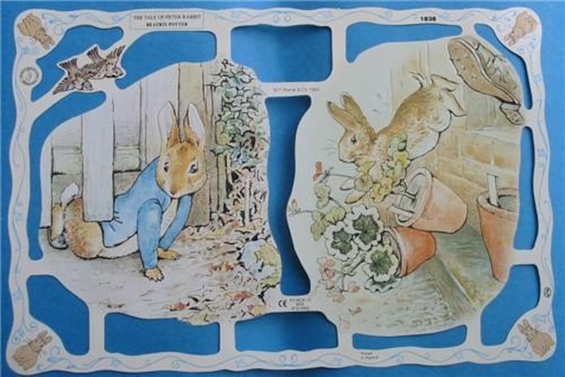 Victorian Large Peter Rabbit Beatrix Potter Scrap #2 Out of Print - Etsy