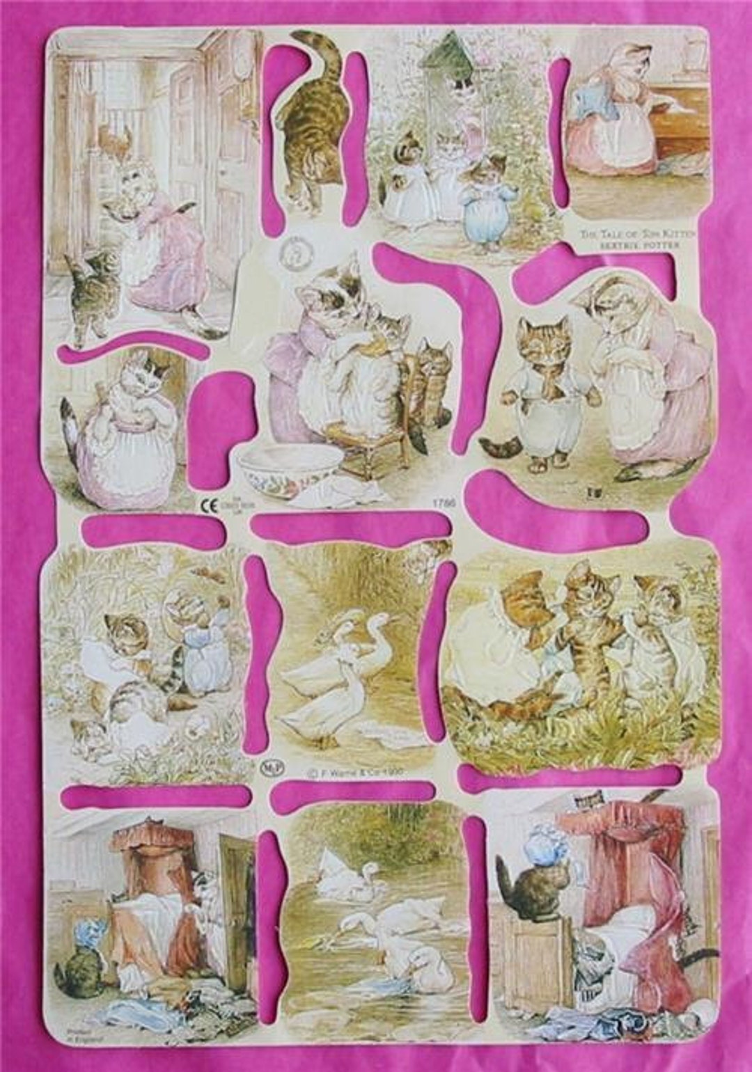 New Victorian Scrap Paper Tale of Tom Kitten Beatrix Potter - Etsy