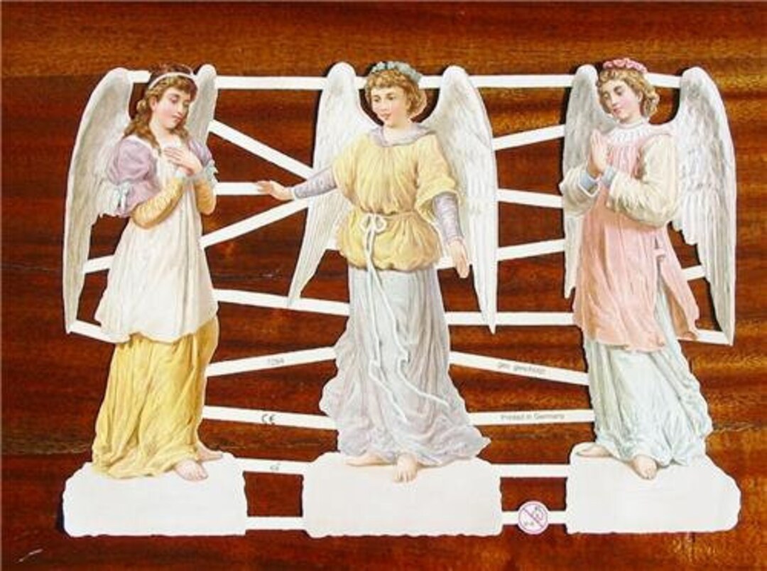 New Victorian Scrap Paper 3 Pretty Angels on Clouds - Etsy