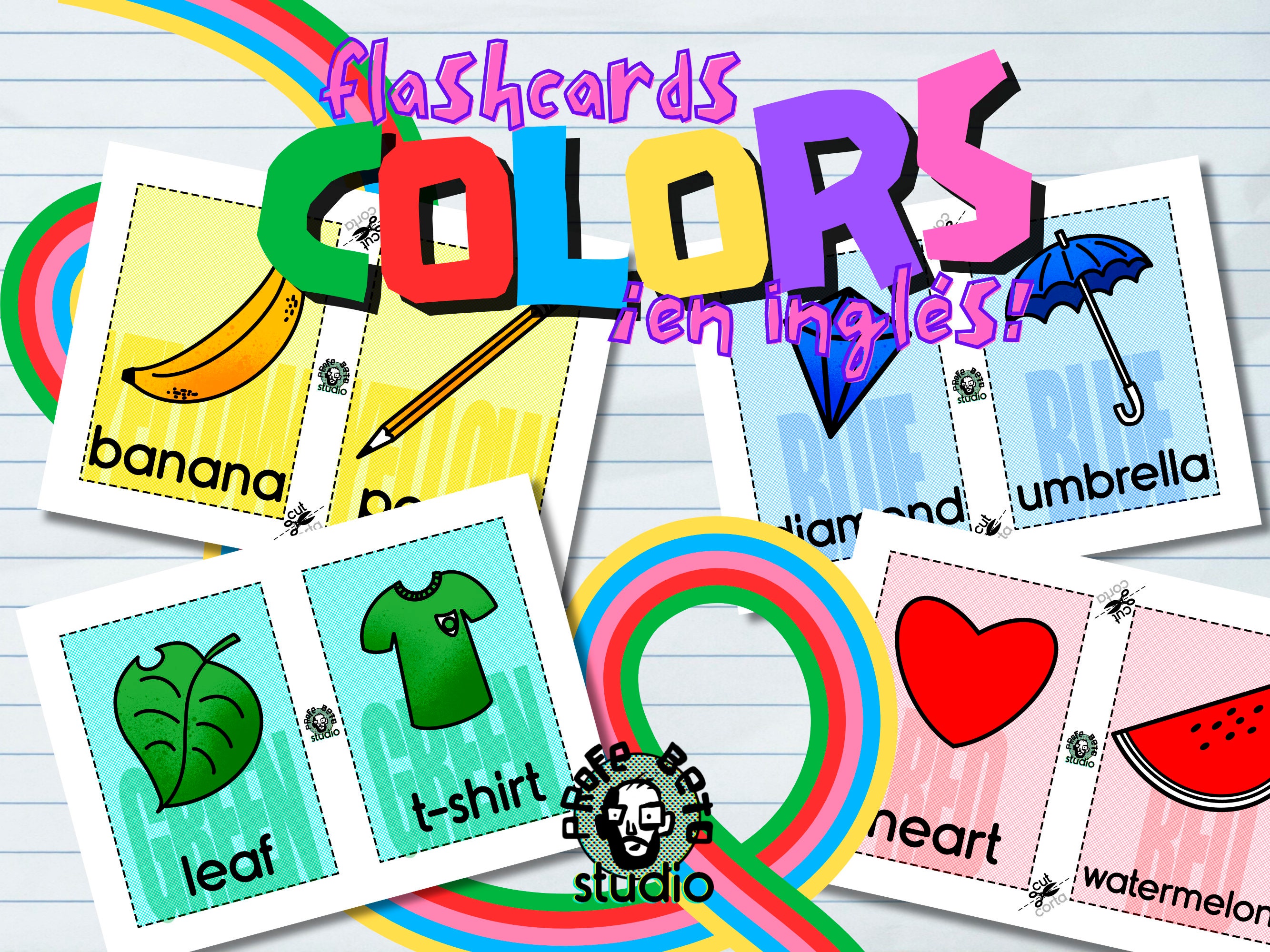 Primary Colors Flashcards in English for Toddlers Fun Learning Red ...