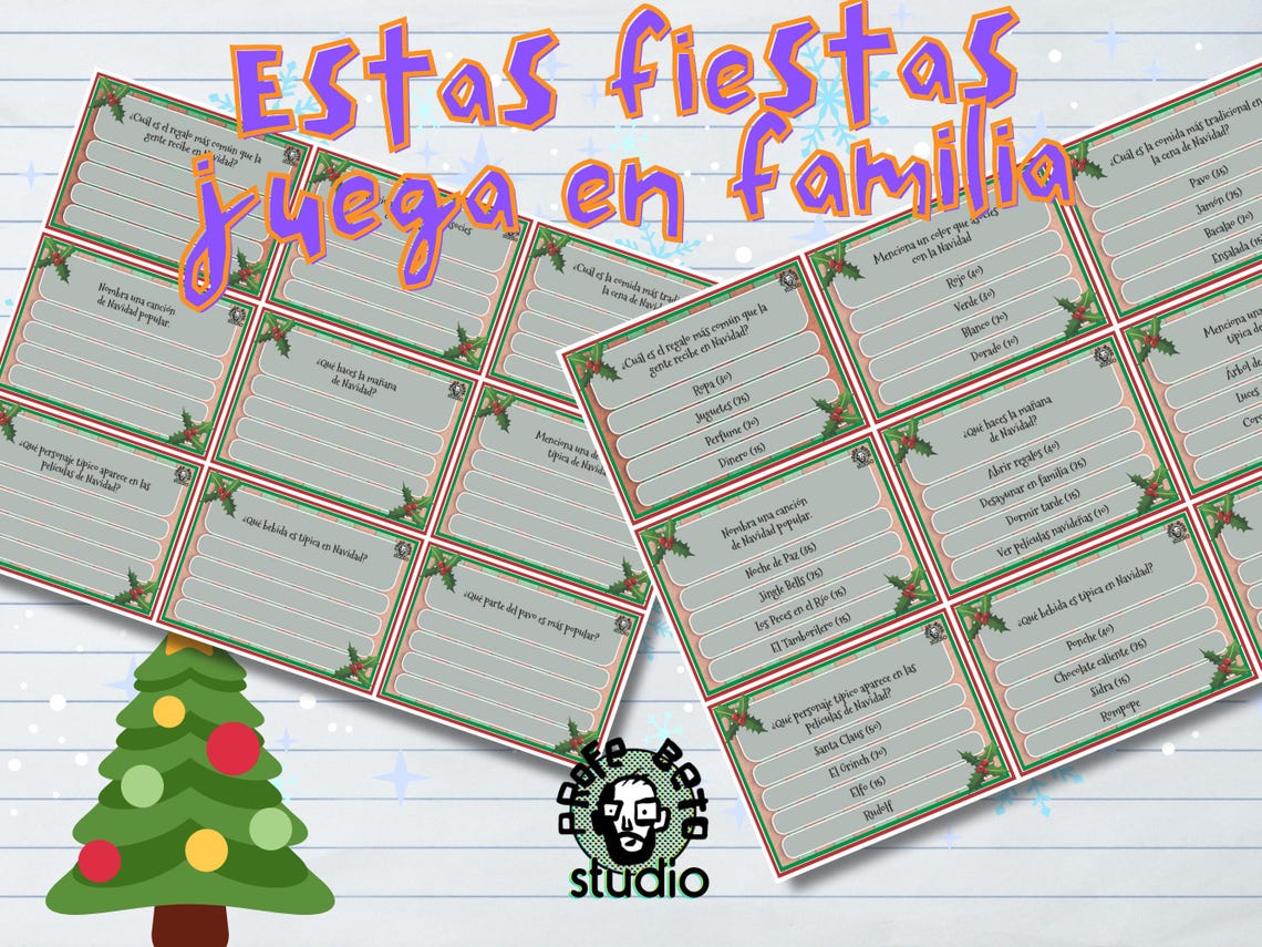 Christmas Feud Digital Game in Spanish Montessori Xmas Activity ...