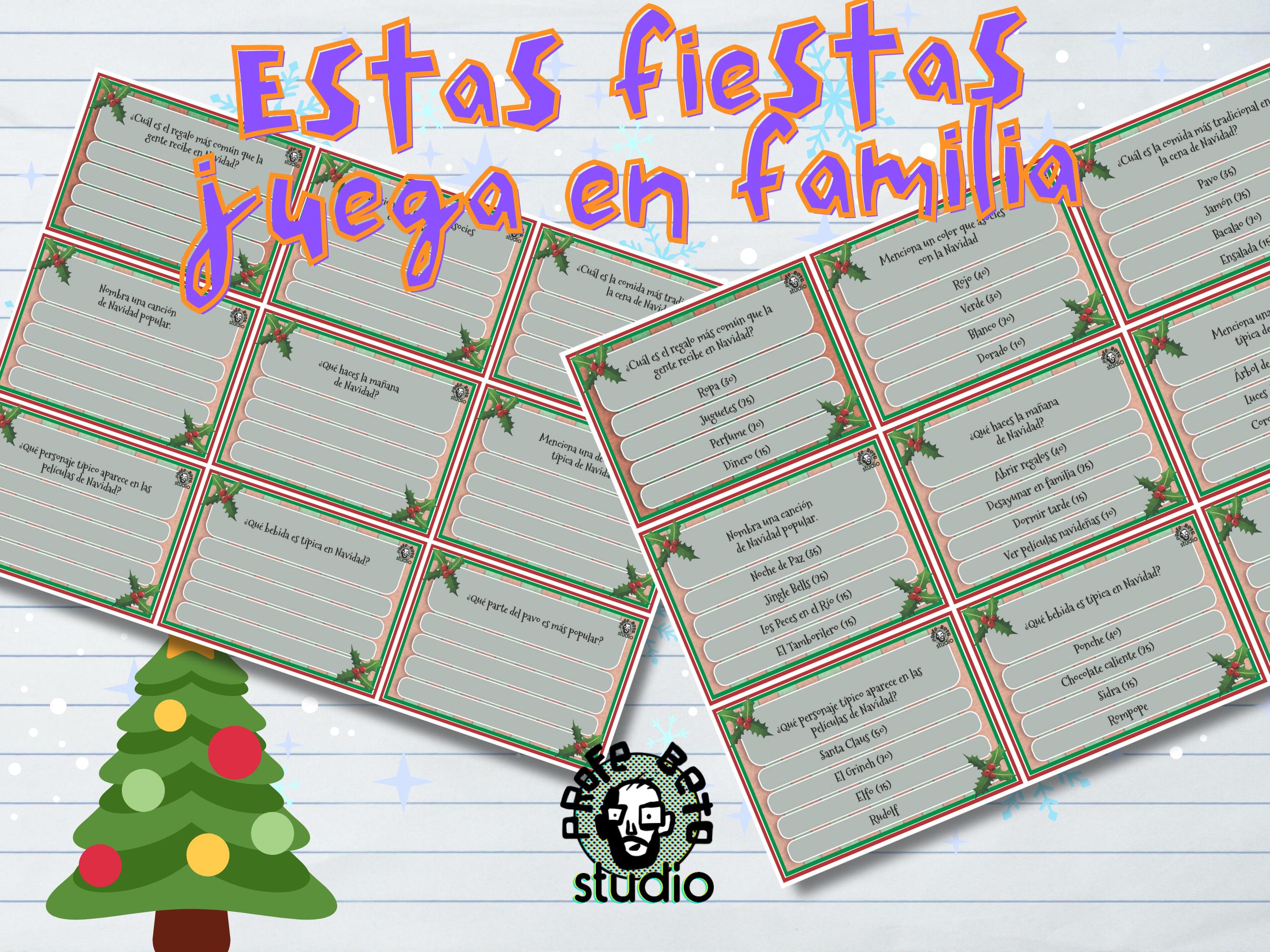 Christmas Feud Digital Game in Spanish Montessori Xmas Activity ...