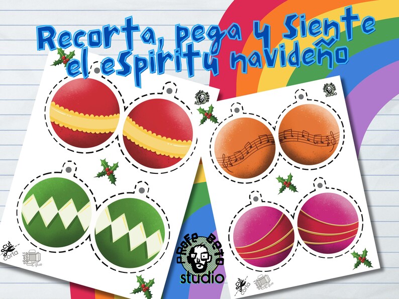 Printable Christmas Ornaments for Kids DIY Holiday Craft, Cut & Paste ...