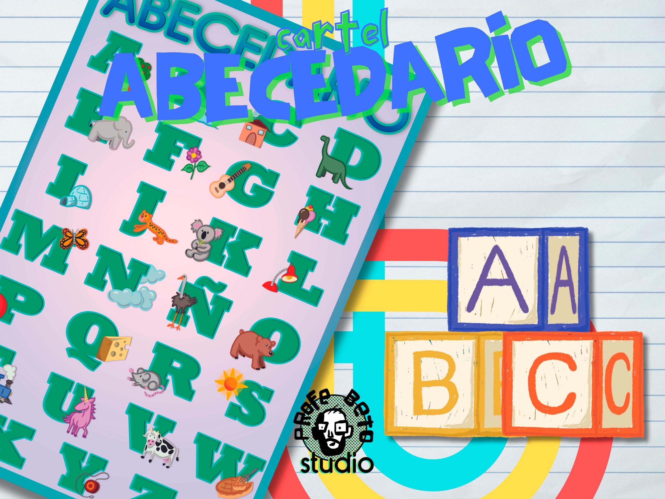 Kids Alphabet Poster 60x90 Cm With Fun Illustrations | Educational Wall ...