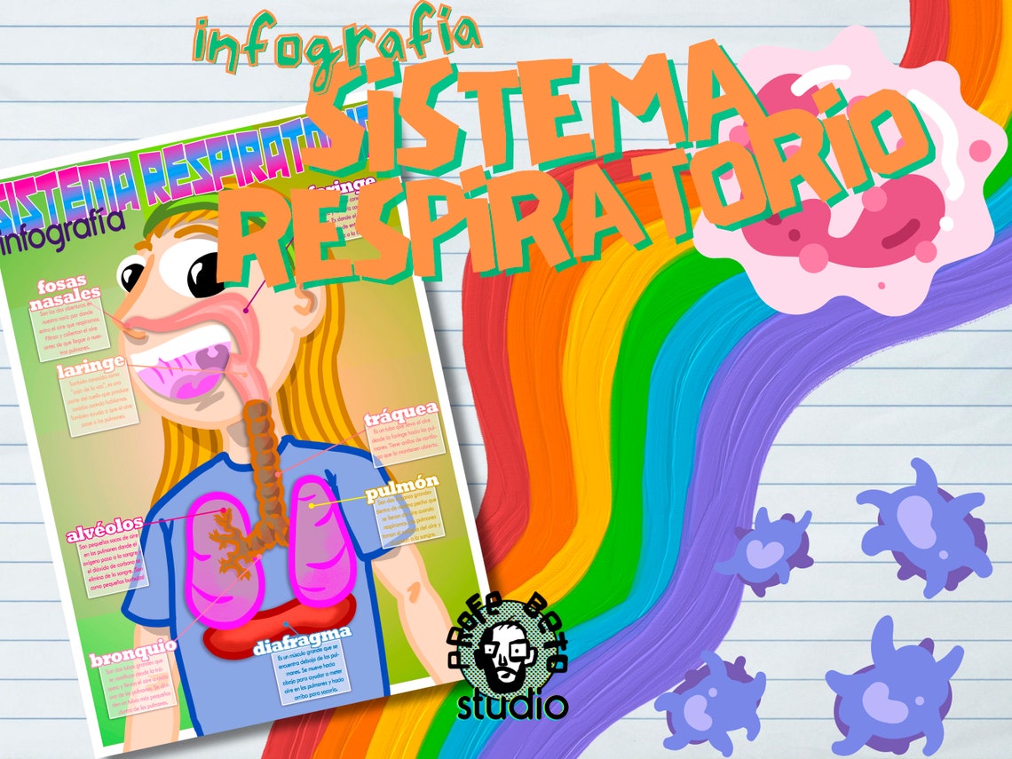 Human Respiratory System Kids Infographic Printable, Digital, JPG & PSD ...