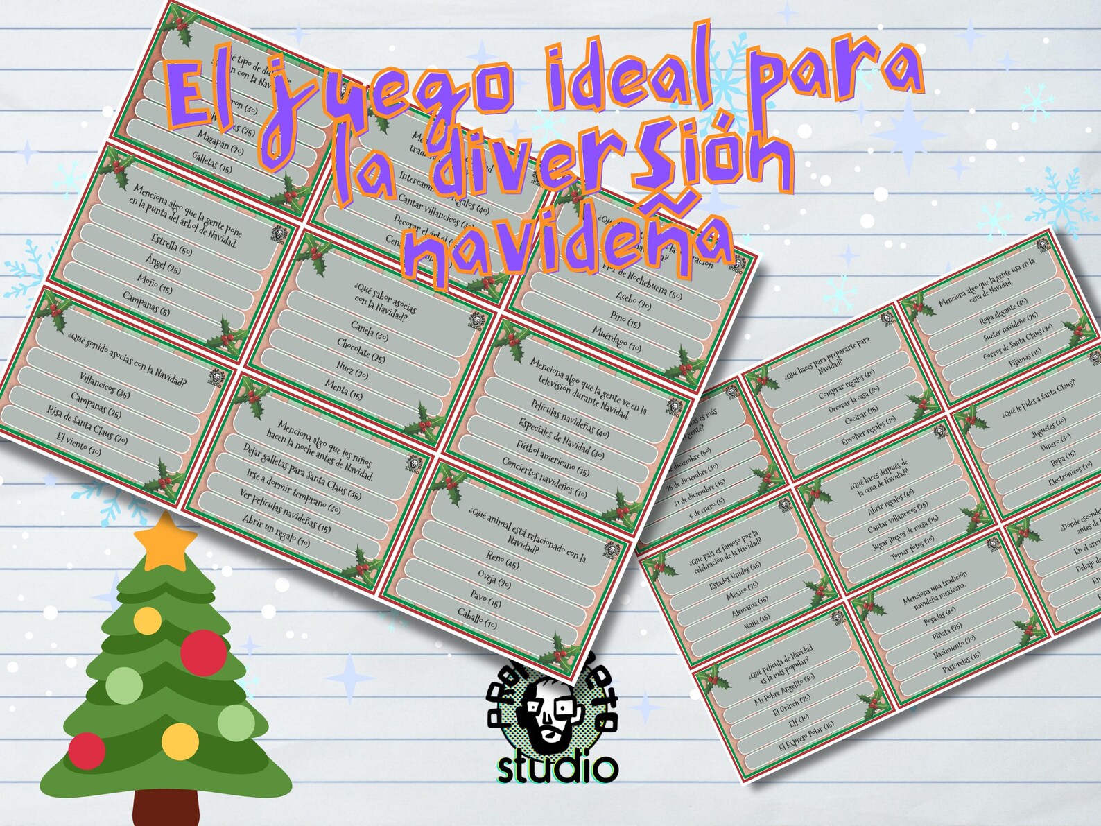 Christmas Feud Digital Game in Spanish Montessori Xmas Activity ...