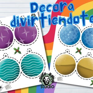 Printable Christmas Ornaments for Kids DIY Holiday Craft, Cut & Paste ...