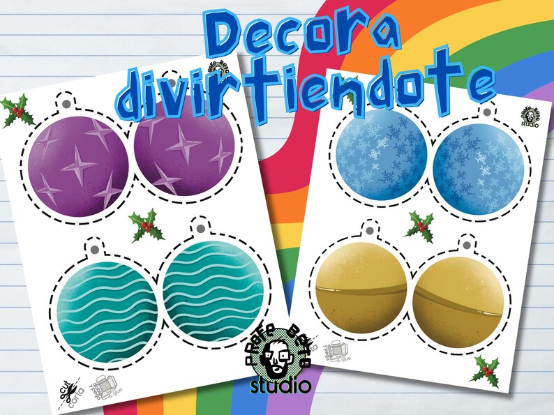 Printable Christmas Ornaments for Kids DIY Holiday Craft, Cut & Paste ...