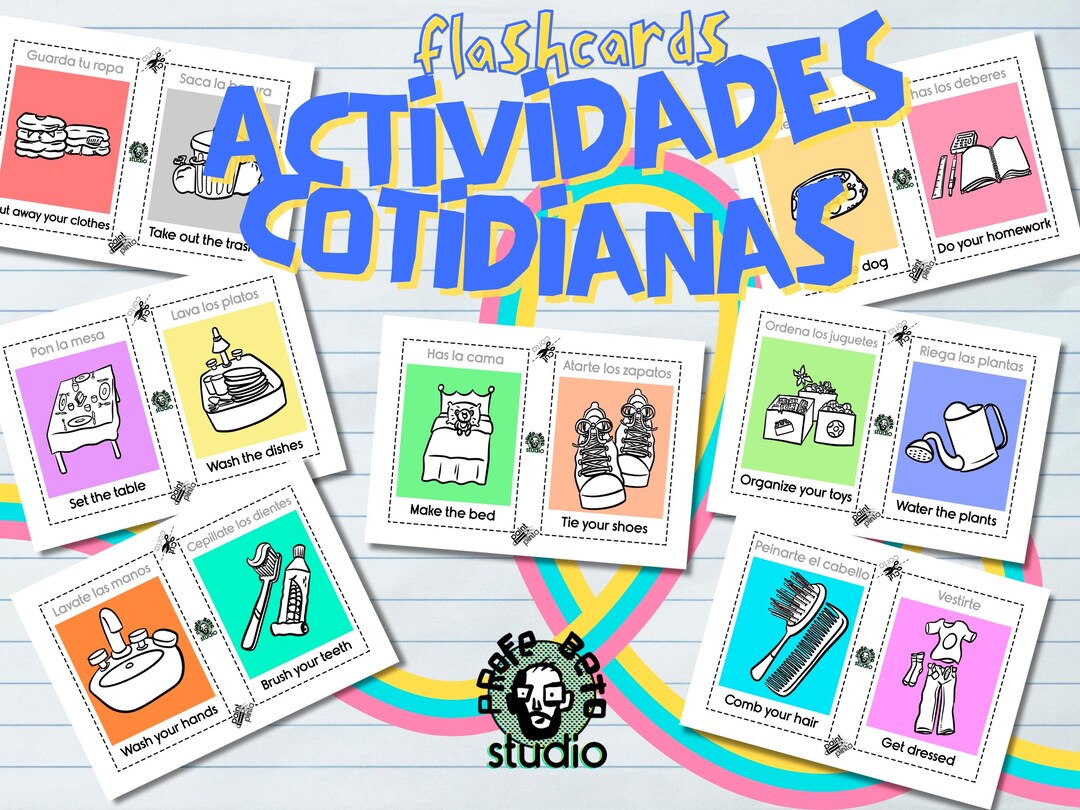 Daily Routine Vocabulary for Kids - Bilingual Flashcards English ...